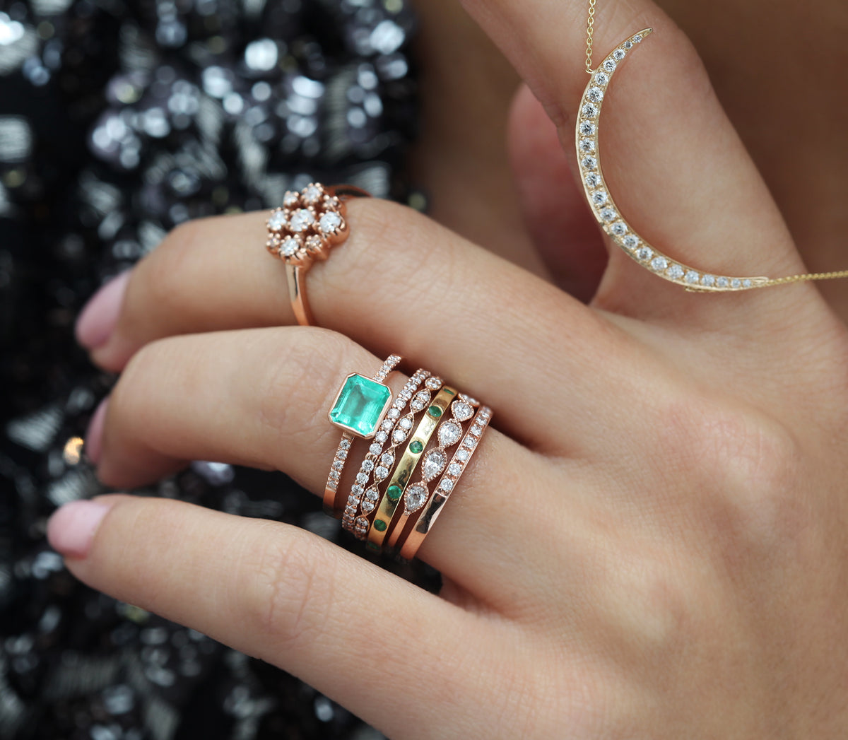 Tom Ellis & Meaghan Oppenheimer Grey Diamond Engagement Ring – Gillian ...