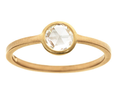 0.50ct Round Rose-cut White Diamond & Yellow Gold Wire Ring – Gillian ...