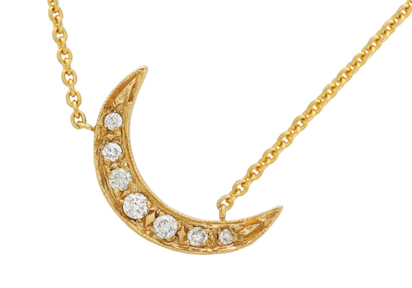 Diamond Crescent Moon & Gold Necklace – Gillian Conroy Jewelry